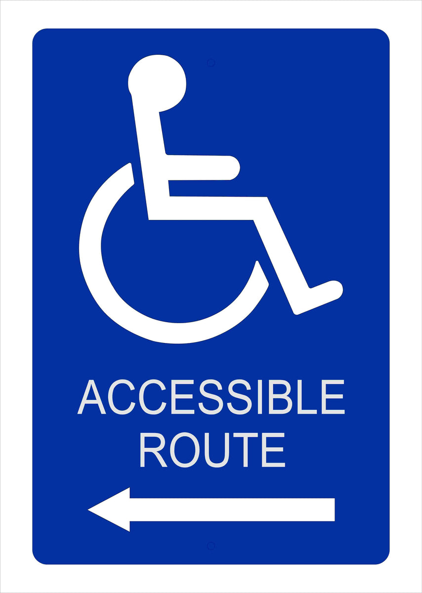 Accessible Route Directional Aluminum Sign 18"x12" -SignOptima™️