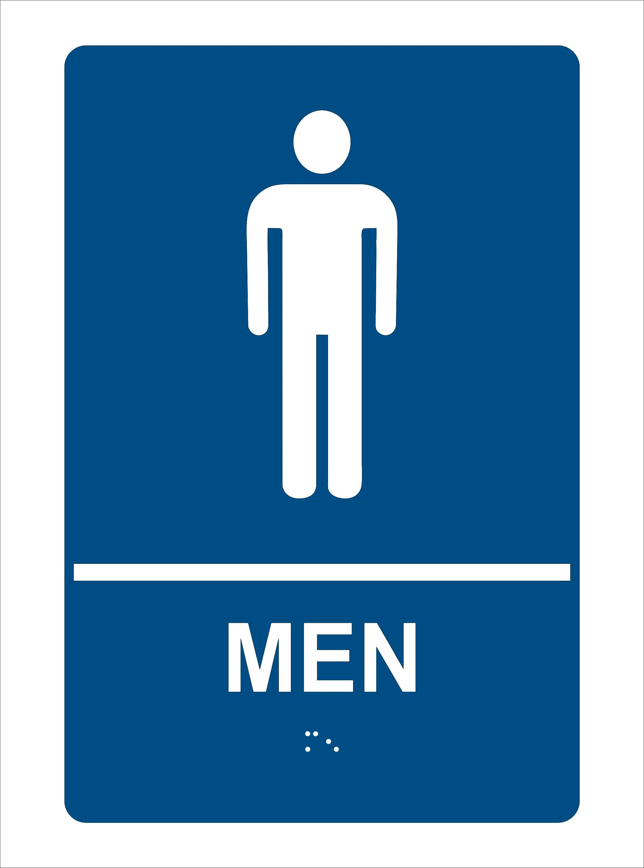 ADA Compliant Men Restroom Sign with Braille II , Non Accessible ...