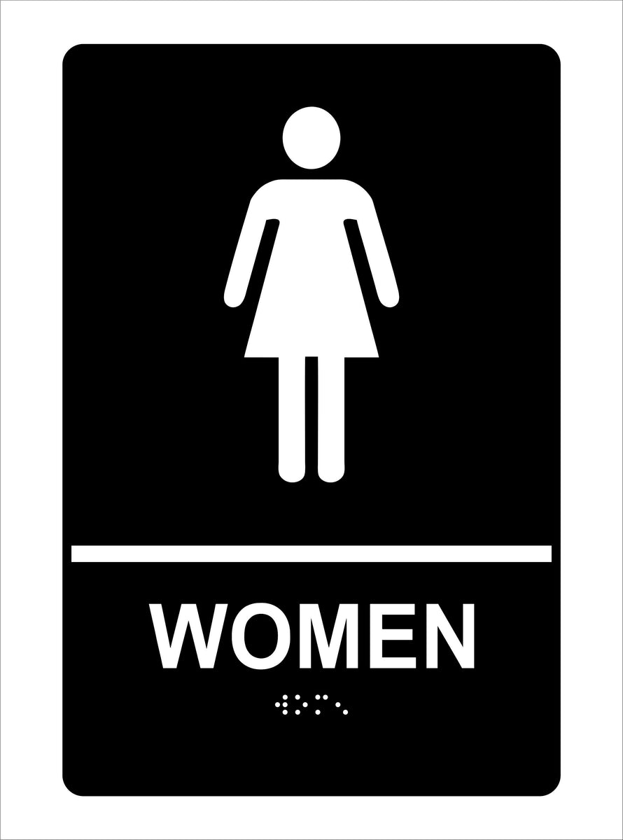 ADA Compliant Women Restroom Sign with Braille , Non Accessible ...