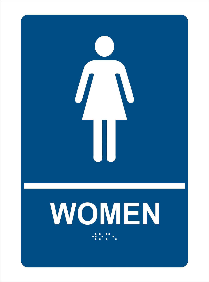 ADA Compliant Women Restroom Sign with Braille , Non Accessible ...