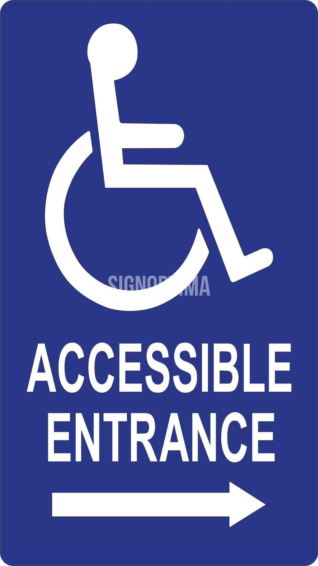 SignOptima™️ Accessible Entrance Directional Aluminum Sign