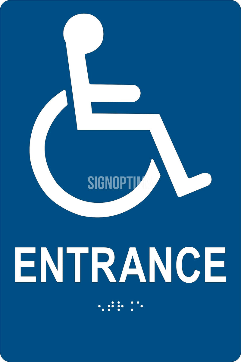 ADA Compliant Accessible ENTRANCE Sign Tactile with Braille 6"x9" - Si ...
