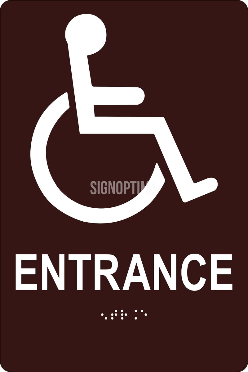 ADA Compliant Accessible ENTRANCE Sign Tactile with Braille 6"x9" - Si ...