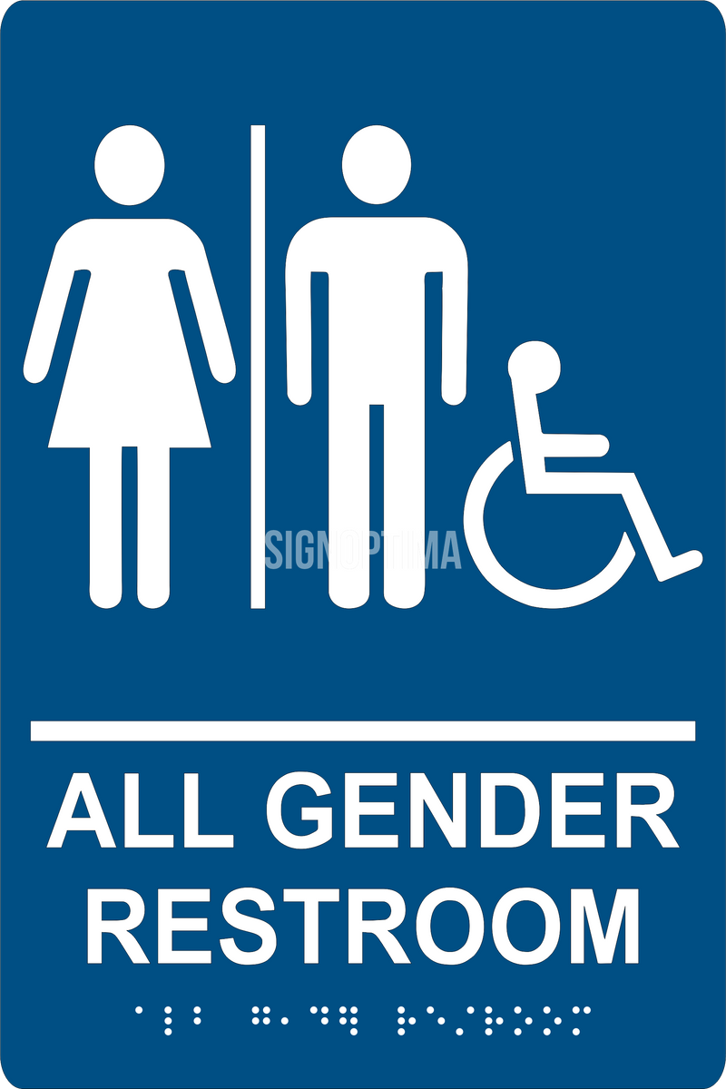 ADA Compliant All Gender Restroom Sign – SignOptima