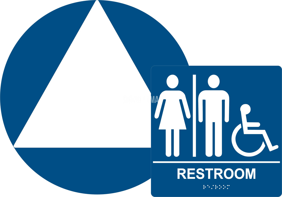 ADA Compliant All Gender Unisex Restroom Braille Sign Set – SignOptima