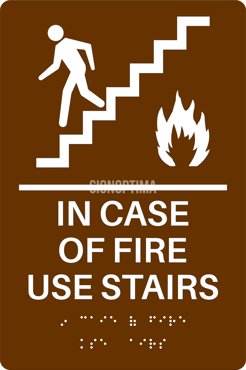 ADA Compliant Elevator Sign,IN CASE OF FIRE USE STAIRS – SignOptima