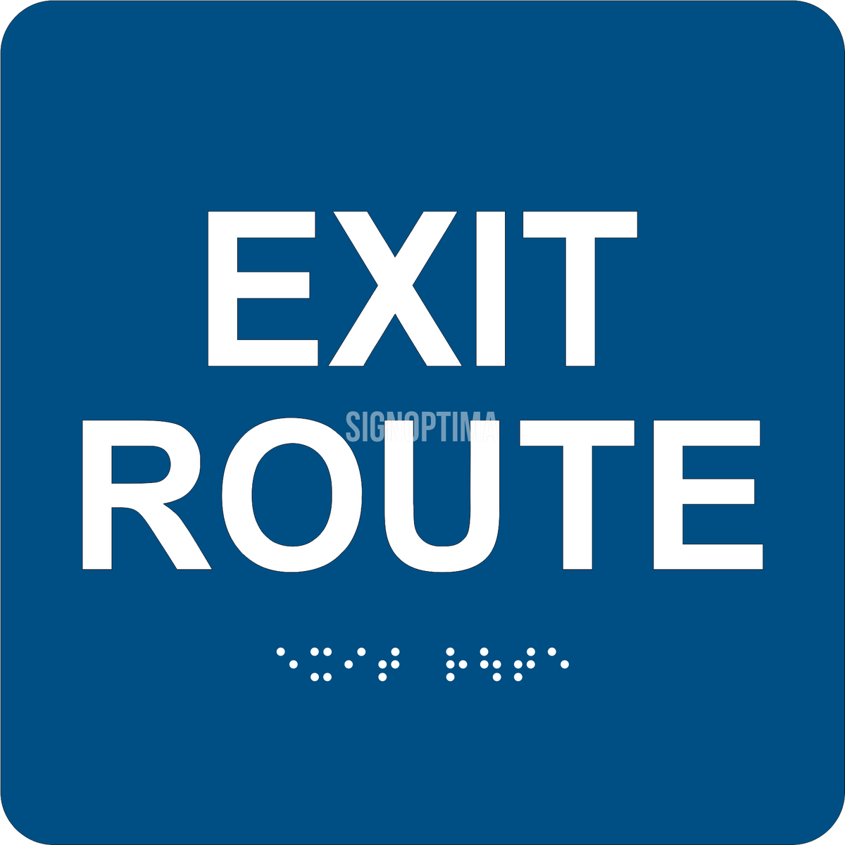 ADA Compliant EXIT ROUTE Sign Tactile with Braille – SignOptima™️