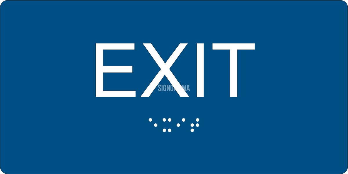 ADA Compliant EXIT Sign Tactile with Braille 6"x3" – SignOptima™️