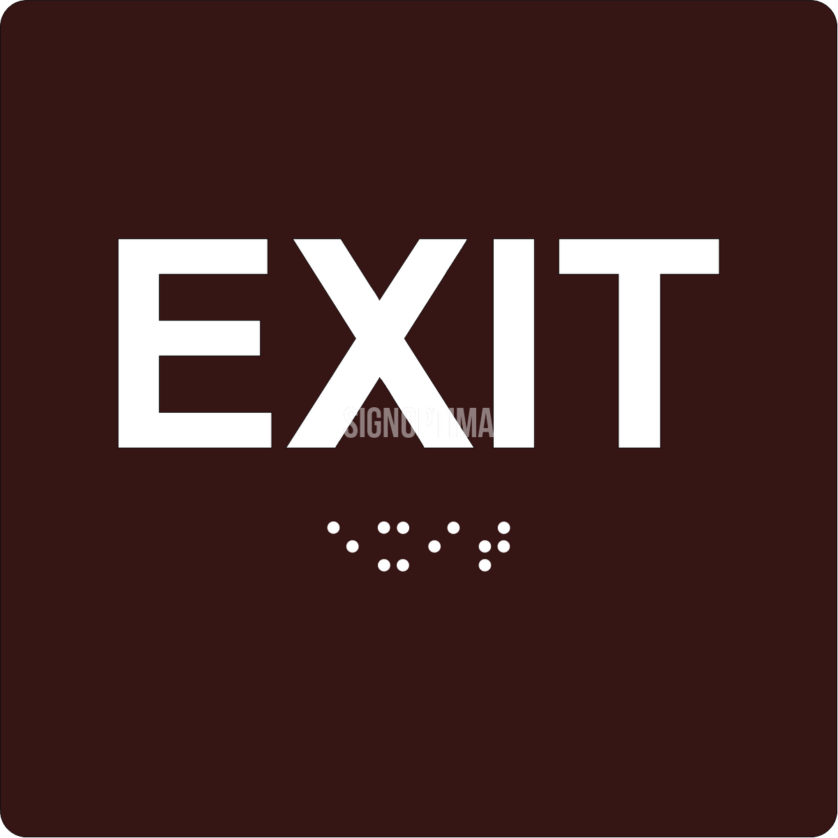 ADA Compliant EXIT Sign Tactile with Braille 6"x6" – SignOptima™️