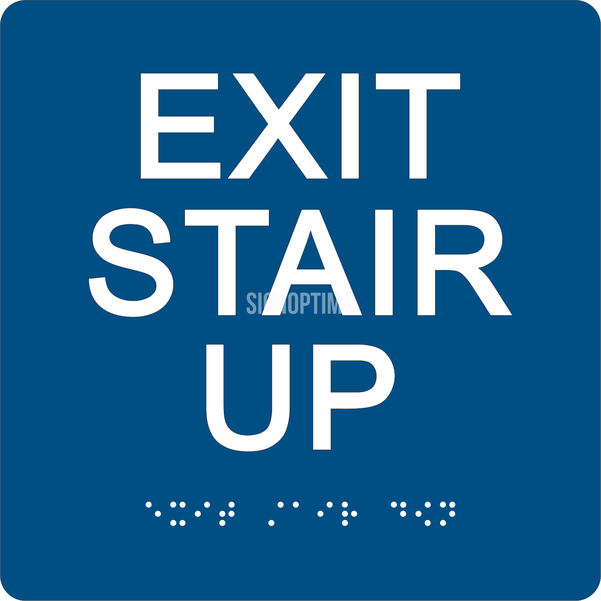 ADA Compliant EXIT STAIR UP Sign Tactile with Braille 6"x6" - SignOpti ...