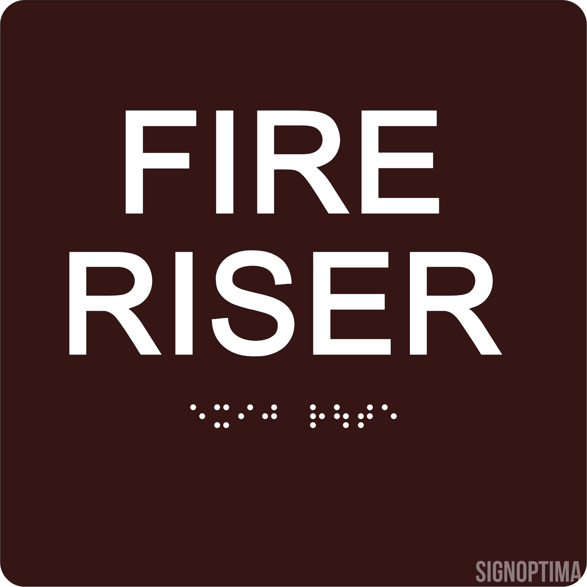 SignOptima™️ ADA Fire Riser Sign with Braille 6"x6"