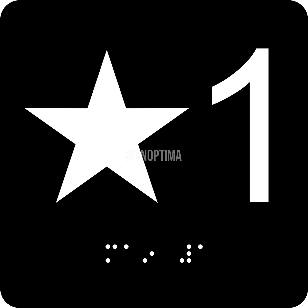 SignOptima™️ ADA Main Level 1 , Elevator Sign with Braille , 4"x4"