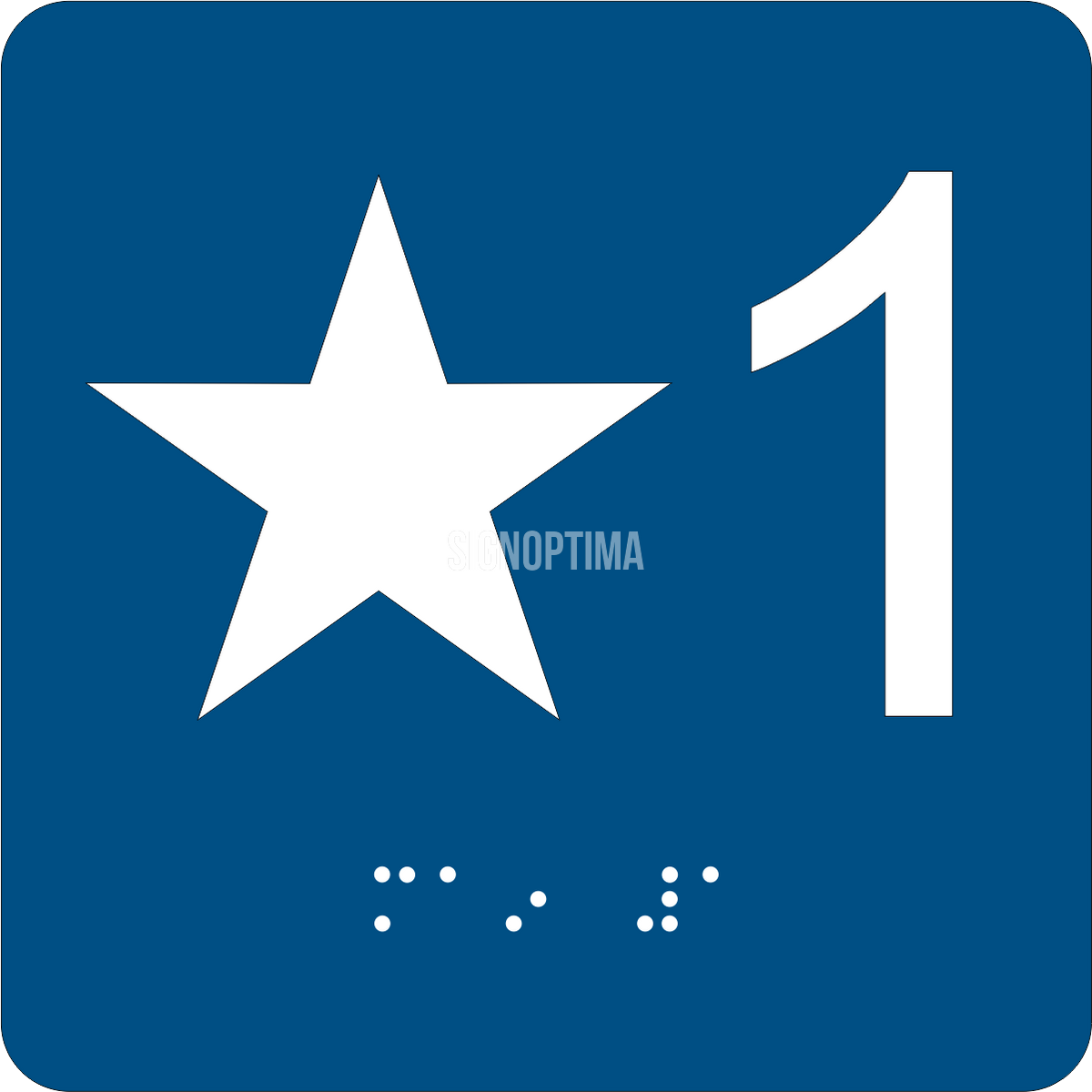 SignOptima™️ ADA Main Level 1 , Elevator Sign with Braille , 4"x4"