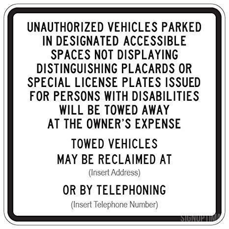 California Accessible Parking Sign, Handicap Reserved Reflective Sign ...
